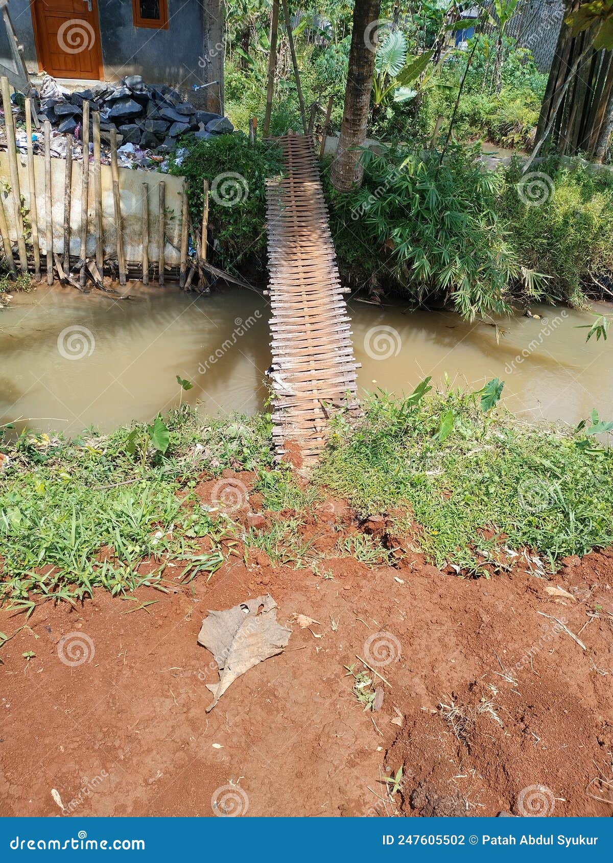 Broken Bamboo Bridge stock photo. Image of bridge, broken - 247605502
