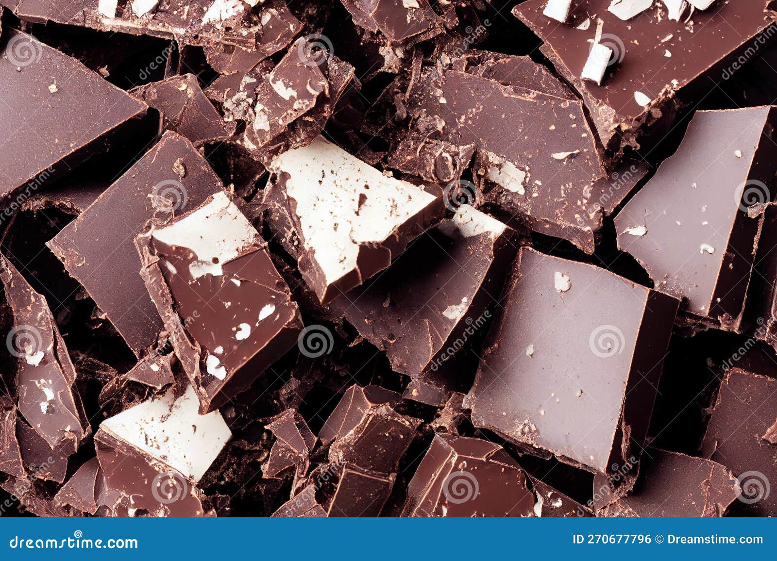 Broken Bars and Pieces of Dark and White Chocolate Bars. Stock ...