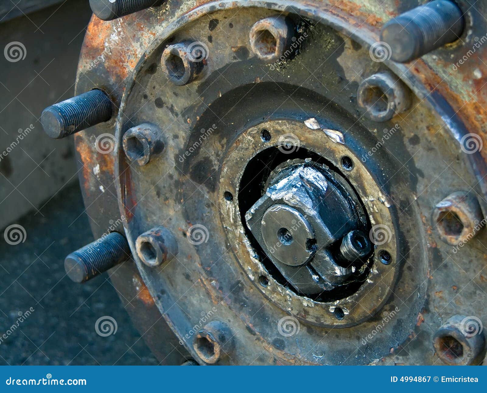 Broken bearing of bus stock image. Image of traction, automobile - 4994867