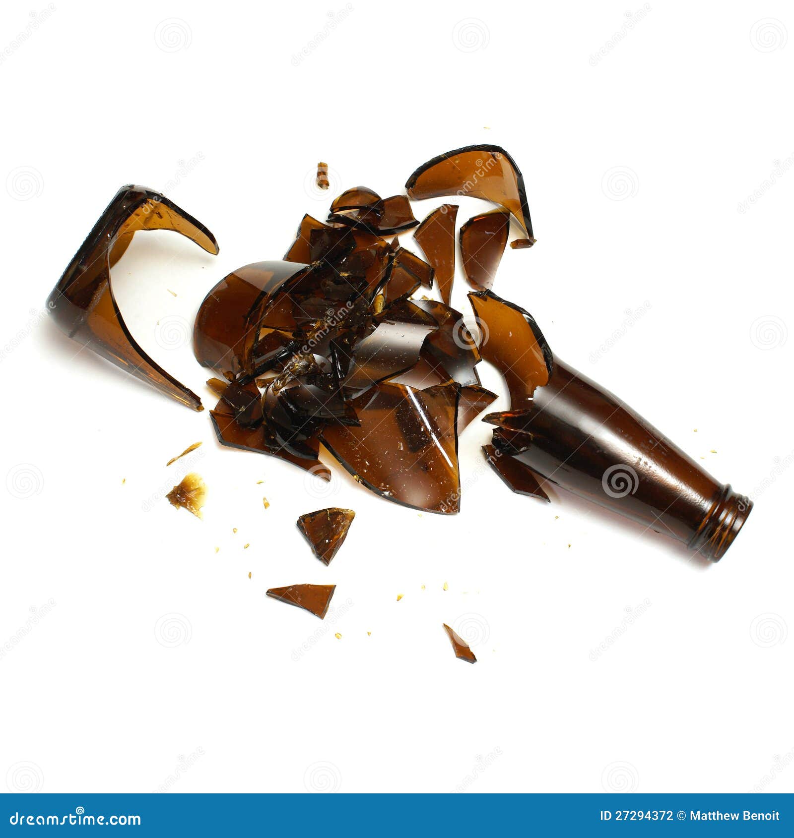 Broken Beer Bottle stock photo. Image of beverage, shattered - 27294372