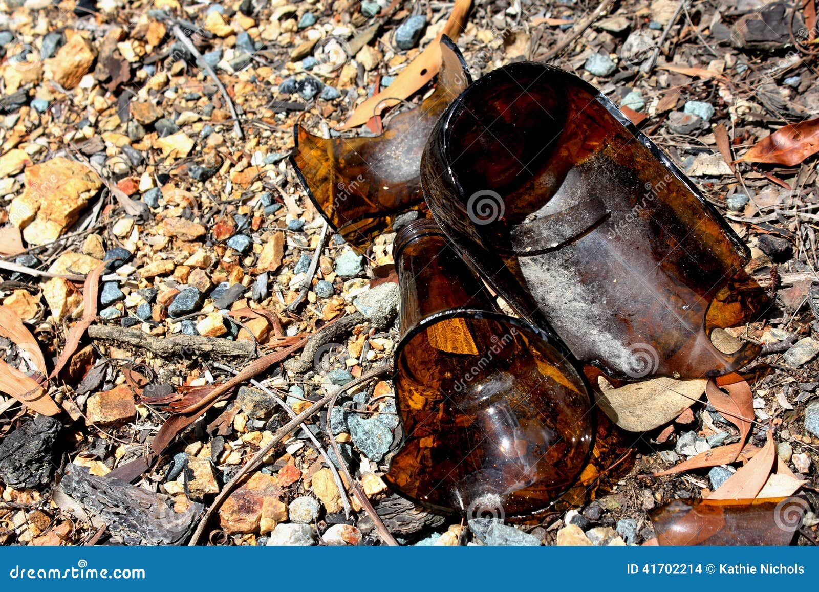 Broken Beer Bottle stock photo. Image of fence, pile - 41702214