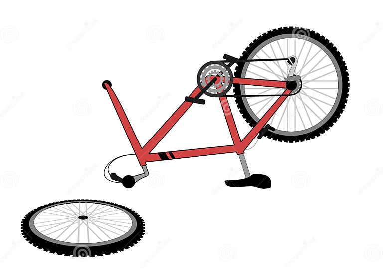 Broken bike stock vector. Illustration of ride, black - 84169059