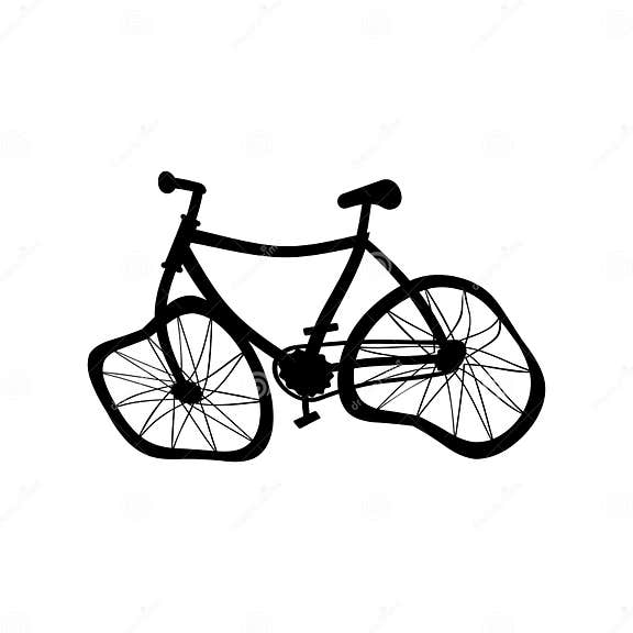 Broken Bike: Dented Wheels and Uneven Bike Frame Stock Vector ...