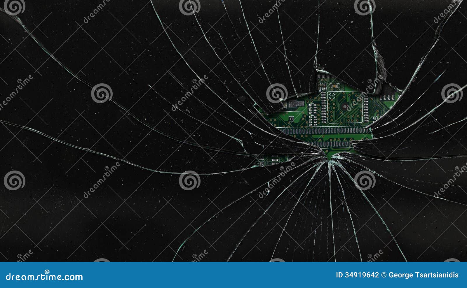 Broken black monitor stock photo. Image of damage, laptop - 34919642