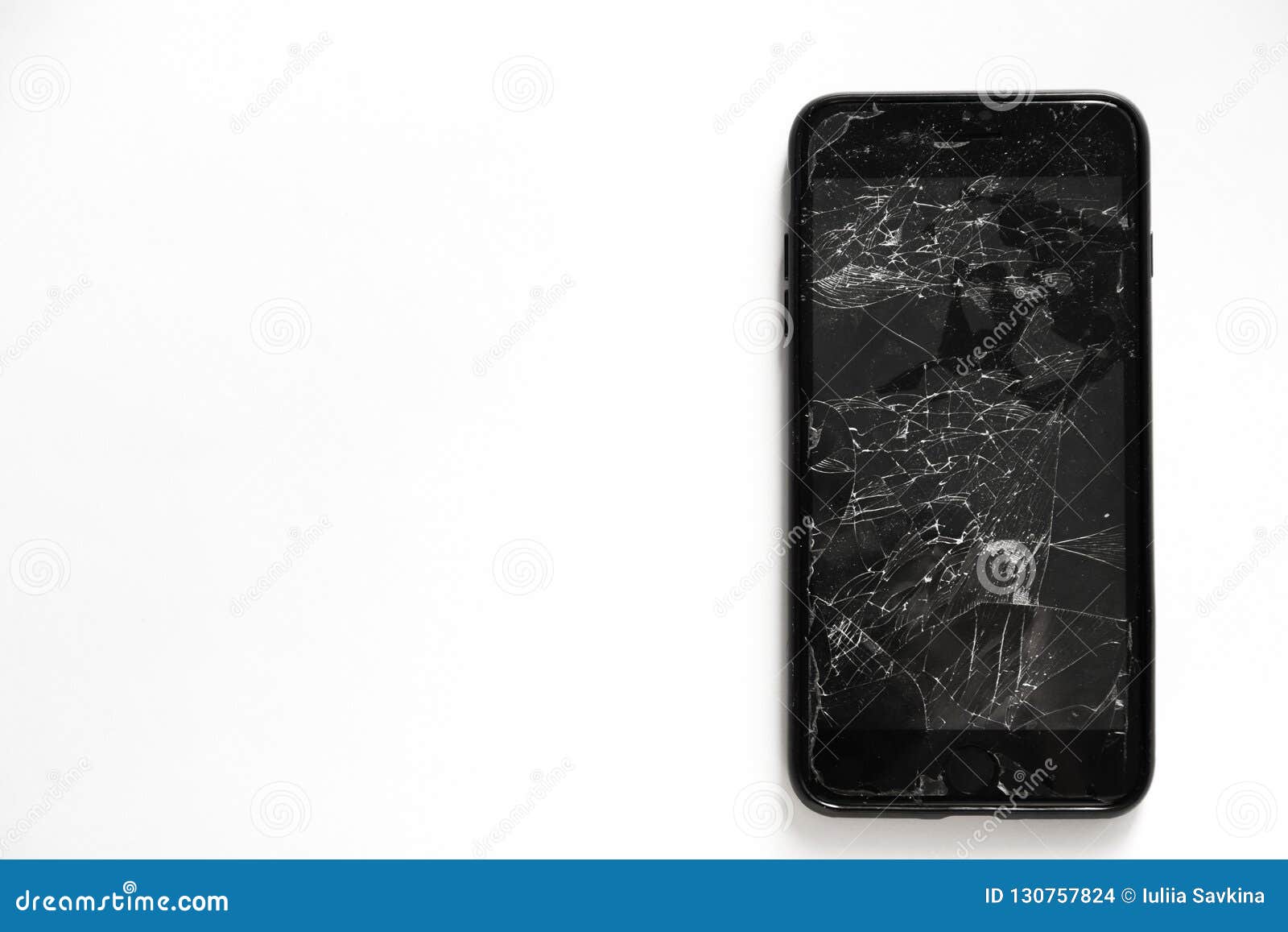 Broken Black Smart Phone with Cracks on the Screen Editorial Stock ...