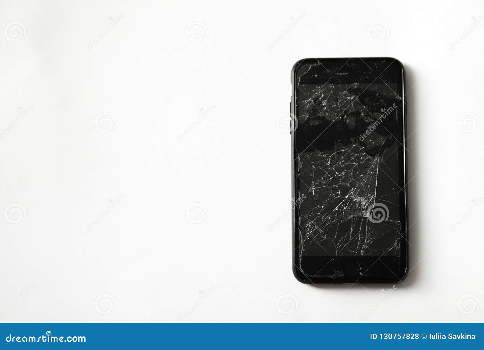 Broken Black Smart Phone with Cracks on the Screen Stock Photo - Image ...