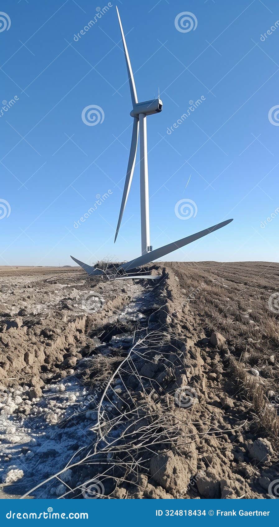 Broken Blade of a Wind Turbine is Lying on the Ground in the Middle of ...