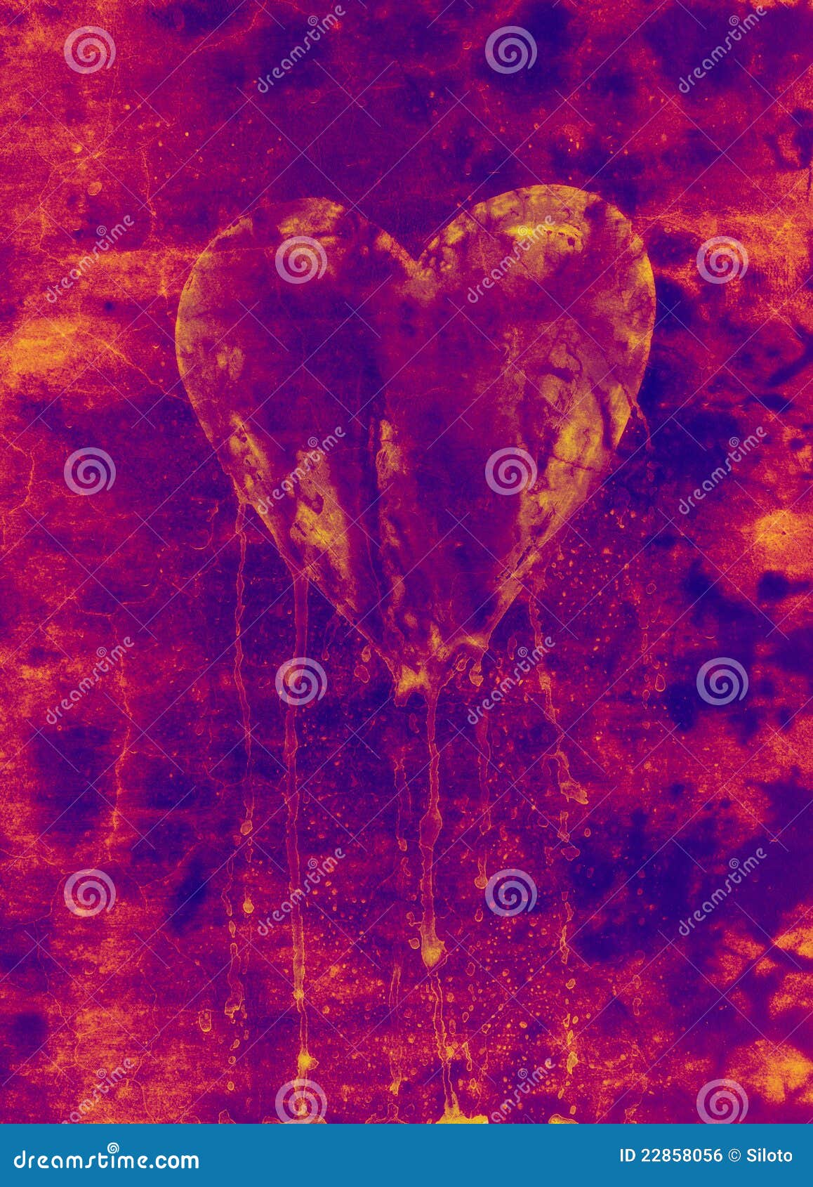 Broken and bleeding heart stock illustration. Illustration of blot ...