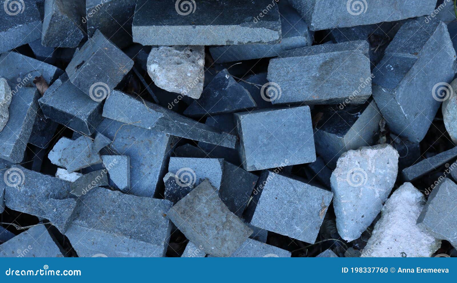 Broken Texture Blocks in a Pile of Construction Waste Stock Photo ...