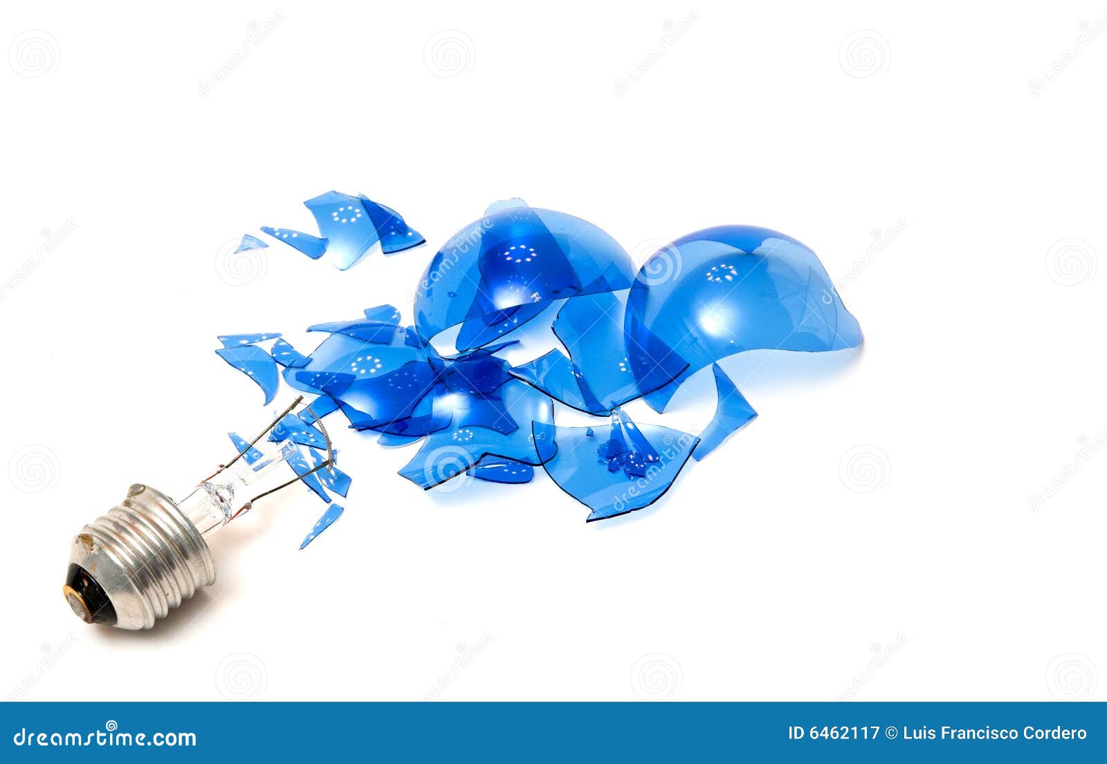 Broken blue bulb stock image. Image of glass, color, element - 6462117