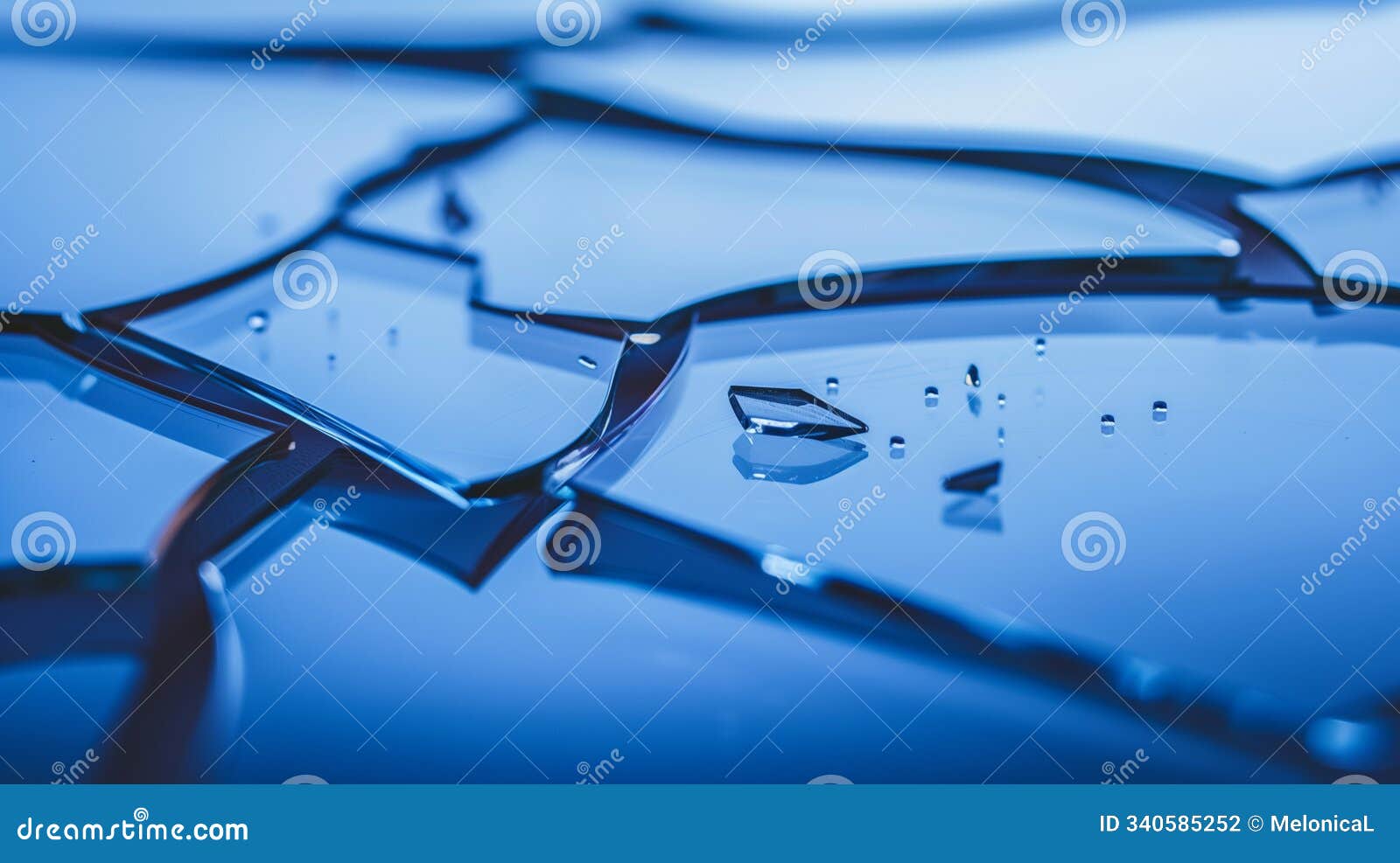 Broken blue glass surface stock illustration. Illustration of failure ...