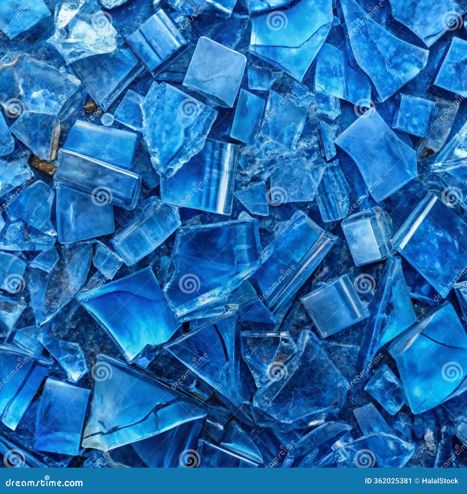 Broken Blue Glass Surface Texture for Banner or Backdrop Stock ...