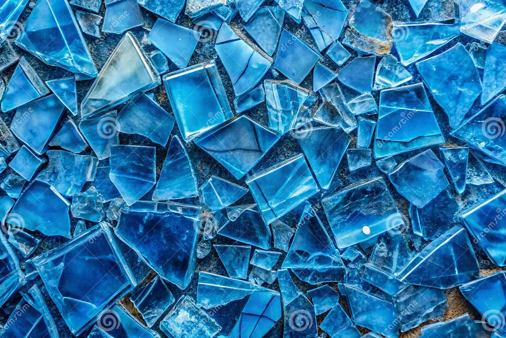 Broken Blue Glass Surface Texture for Banner or Backdrop Stock ...