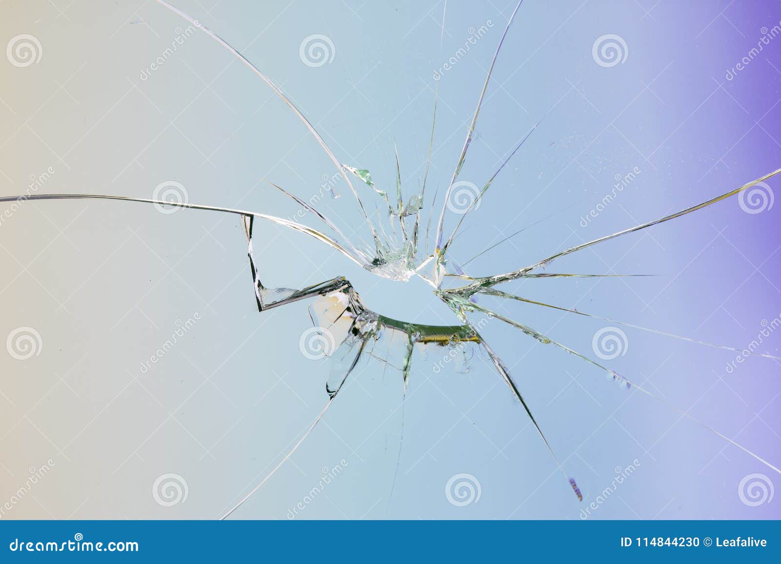 Broken blue glass window stock photo. Image of crime - 114844230