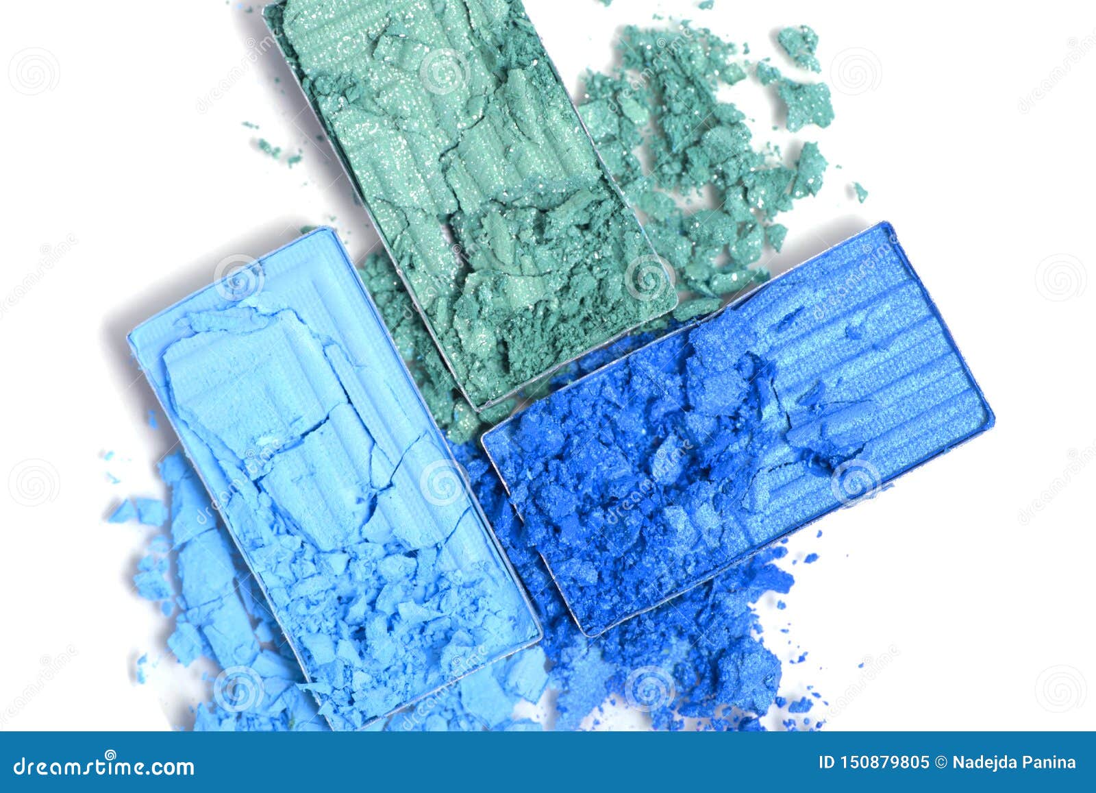 Blue Gradient Eye Shadow Set Isolated on White Background Stock Image ...