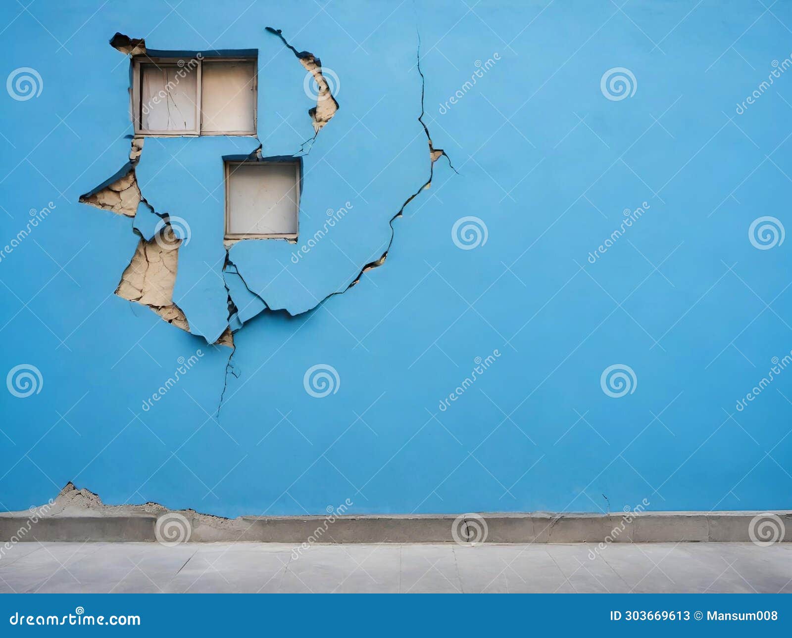 Broken of Blue Wall Background Texture Stock Illustration ...