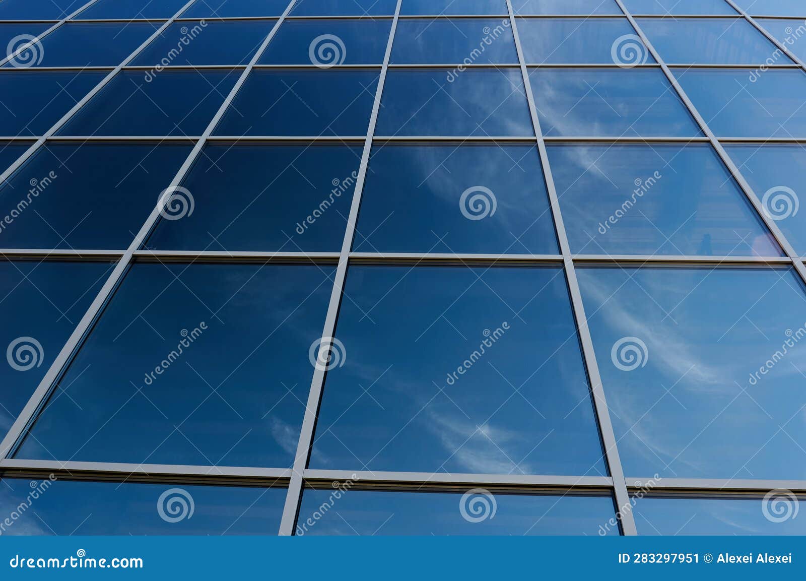 Broken Blue Window in a High-rise Building Stock Image - Image of ...