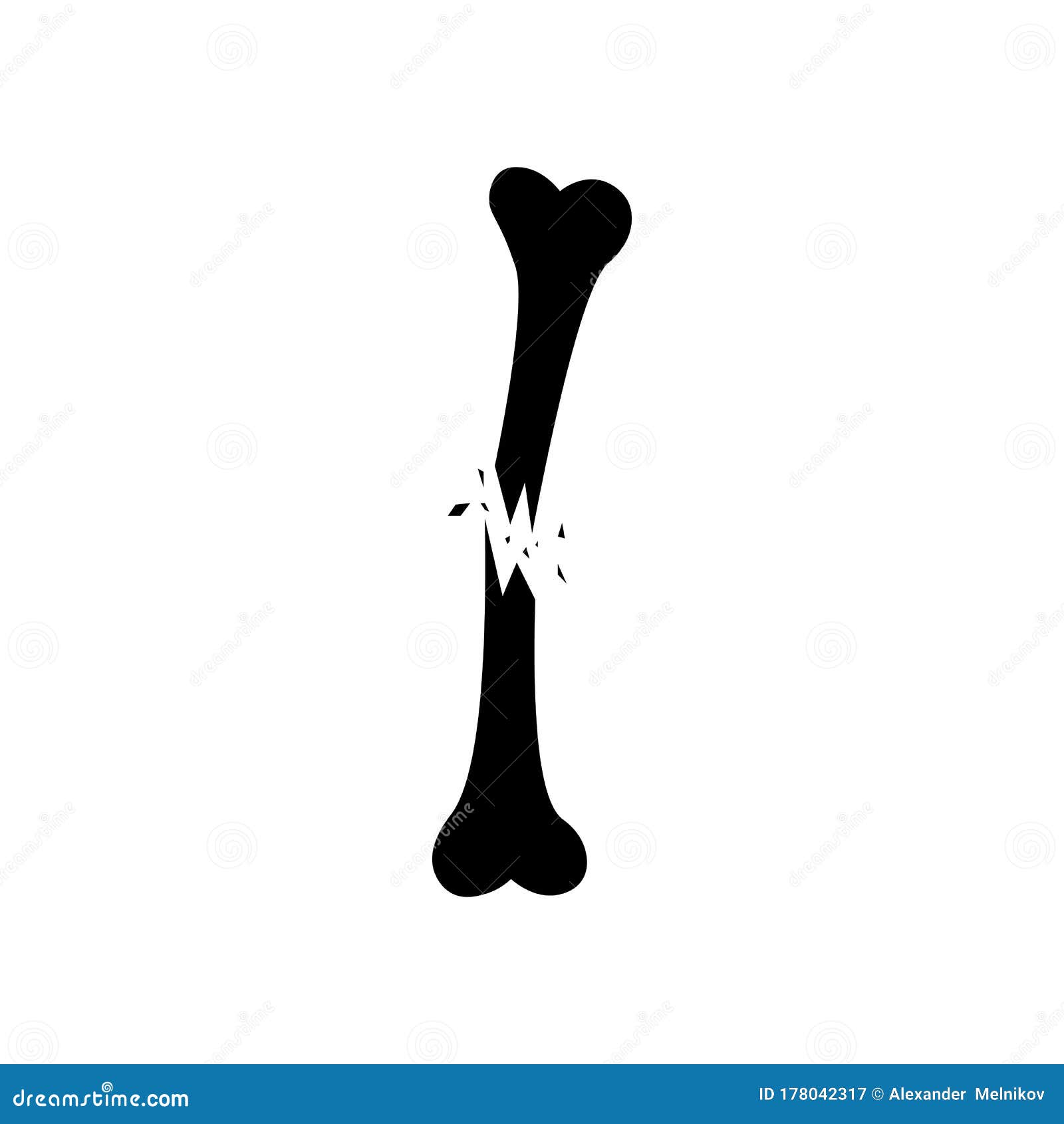 Broken Bone Black Sign Icon. Vector Illustration Eps 10 Stock ...