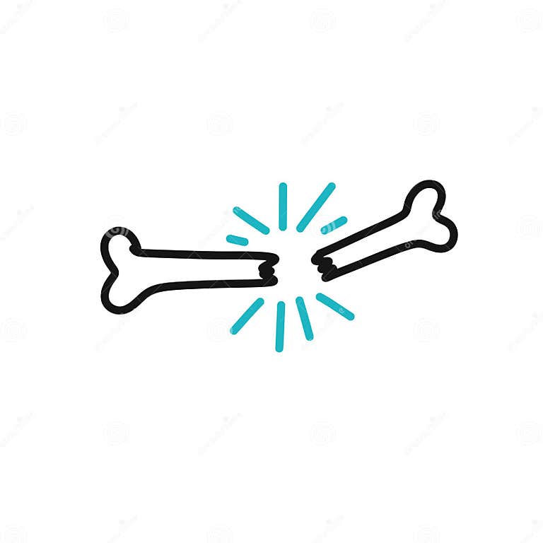 Broken Bone Doodle Icon, Vector Illustration Stock Illustration ...