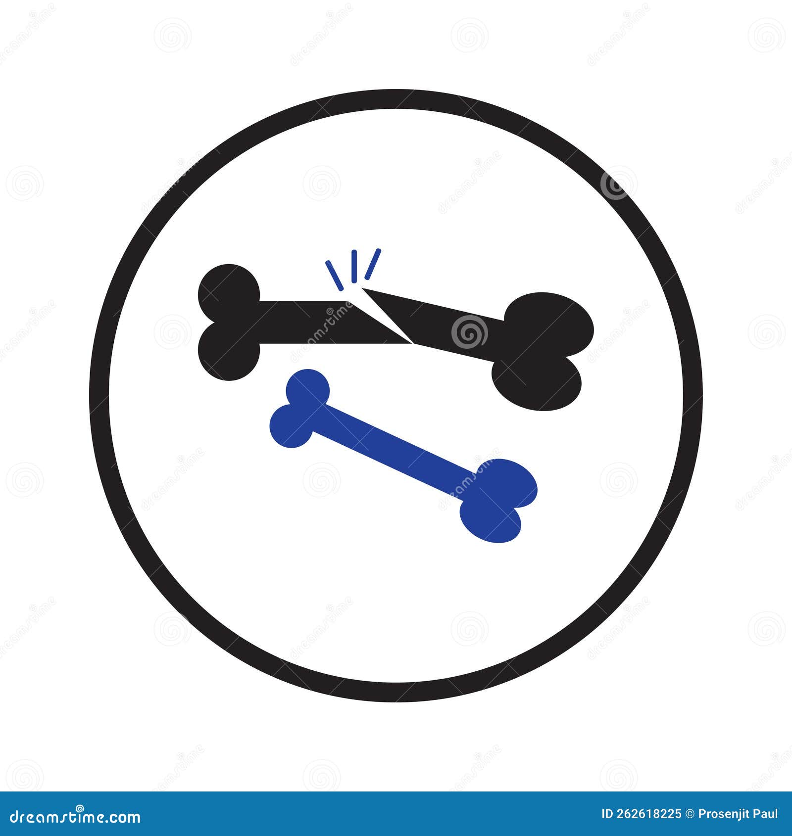 Broken bone fracture Icon stock vector. Illustration of health - 262618225