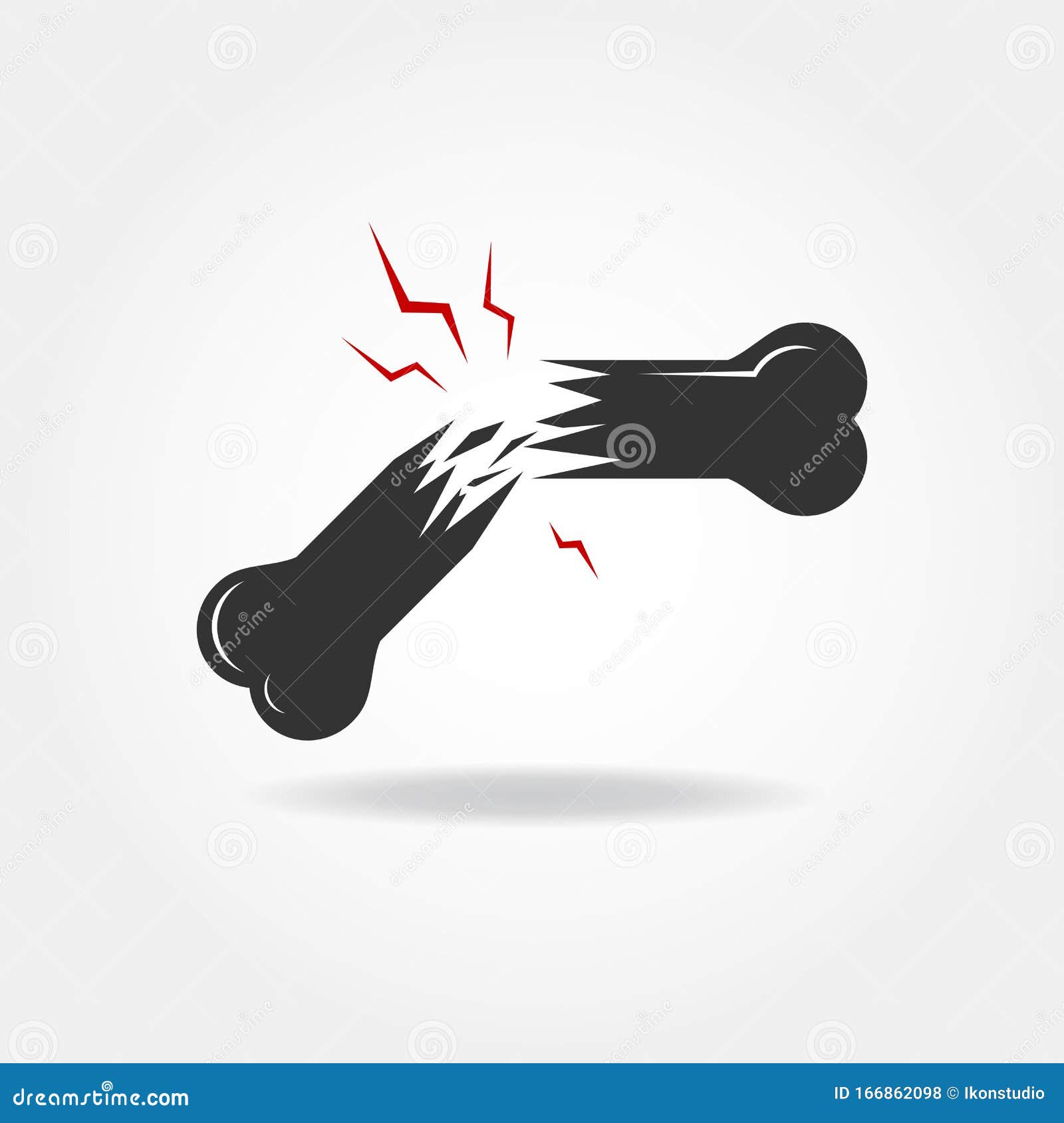 Broken bone icon stock vector. Illustration of isolated - 166862098