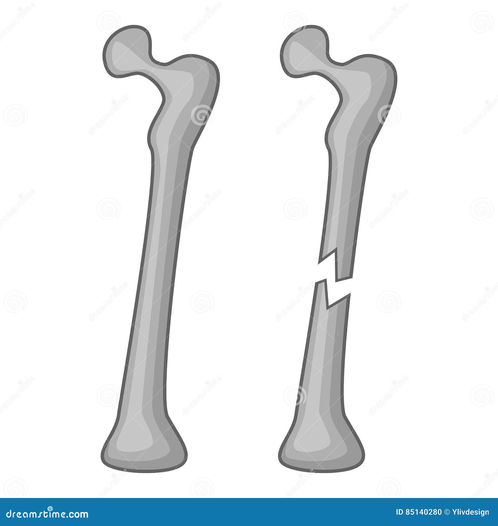 Broken Bone Icon, Cartoon Style Stock Vector - Illustration of break ...