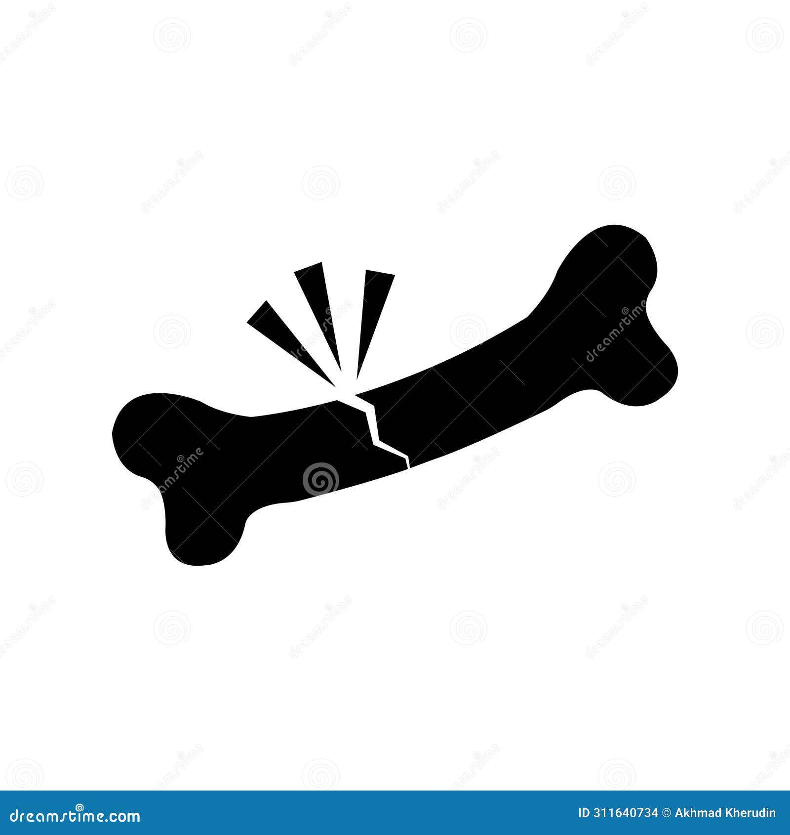 Broken bone icon stock vector. Illustration of editable - 311640734