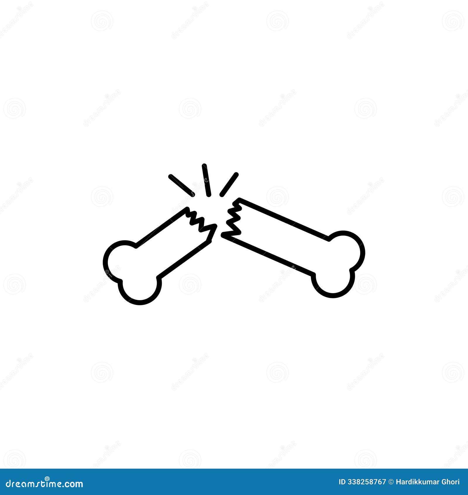 Broken Bone Icon. Impacted, Traverse Fracture. Accident. Hurt Body Part ...