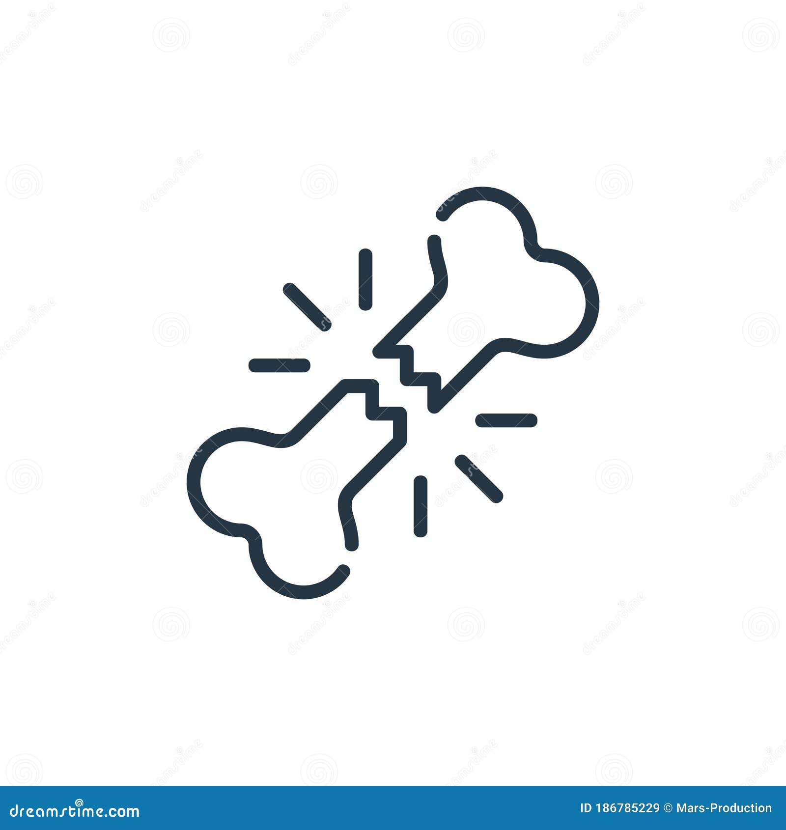 Broken Bone Vector Icon. Broken Bone Editable Stroke Stock Vector ...