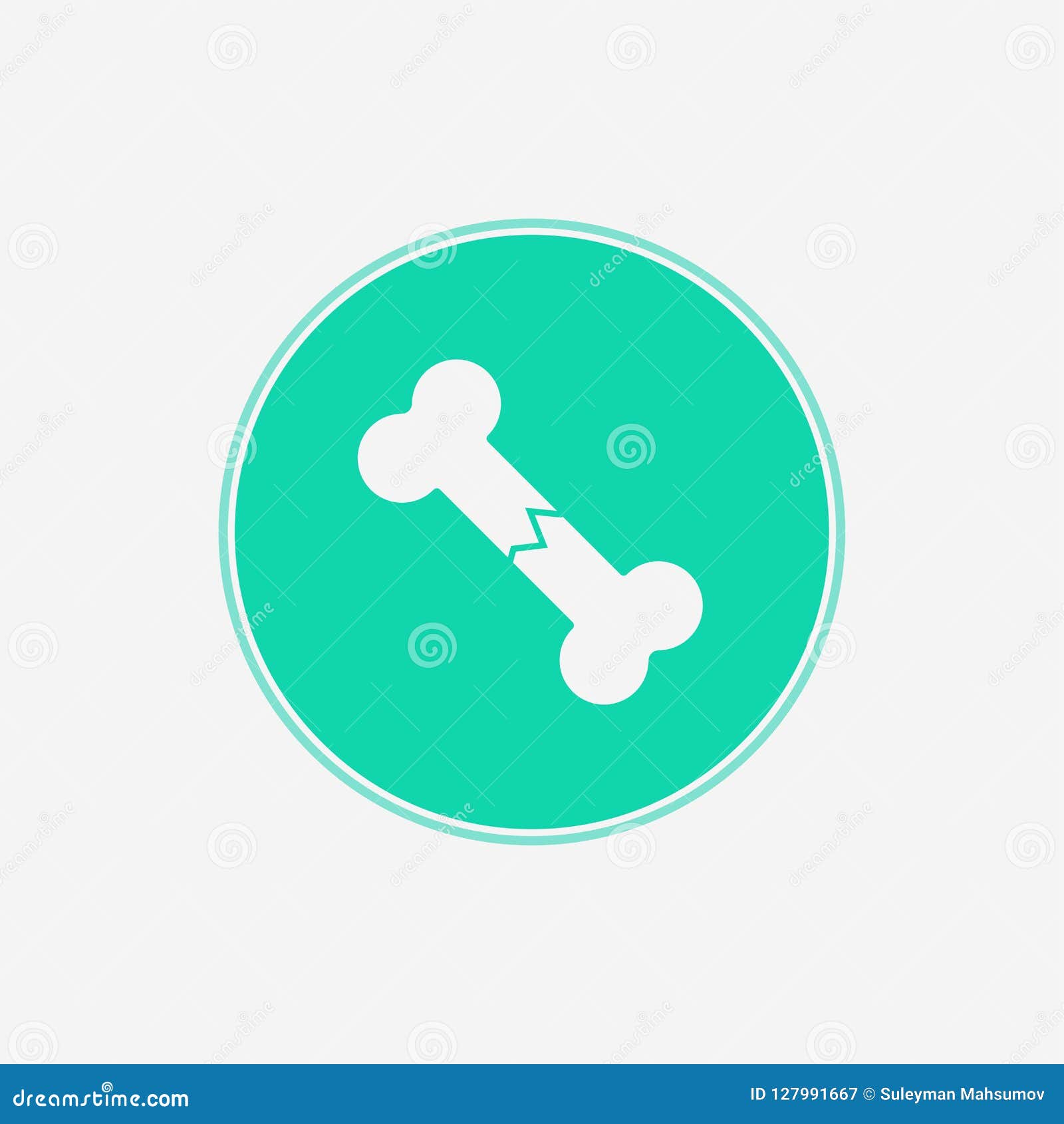 Broken Bone Vector Icon Sign Symbol Stock Vector - Illustration of body ...