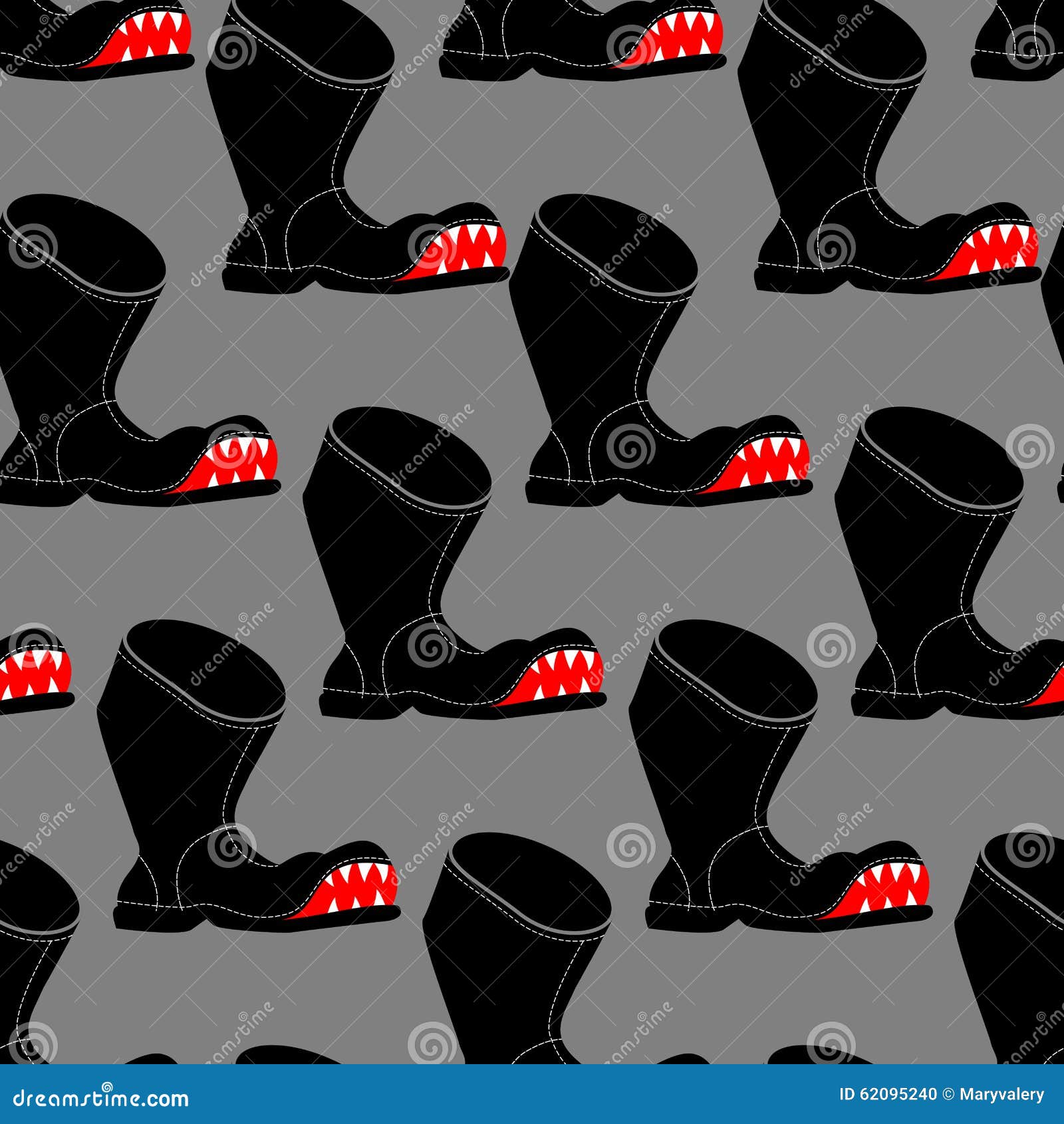 Broken Boot Seamless Pattern. Toothy Old Shoes With Hole Background ...