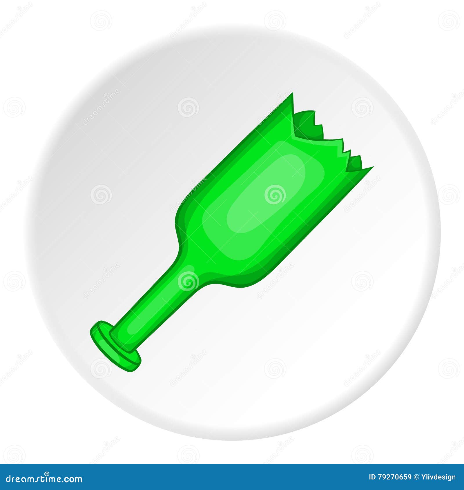 Broken Bottle Icon, Cartoon Style Stock Vector - Illustration of ...