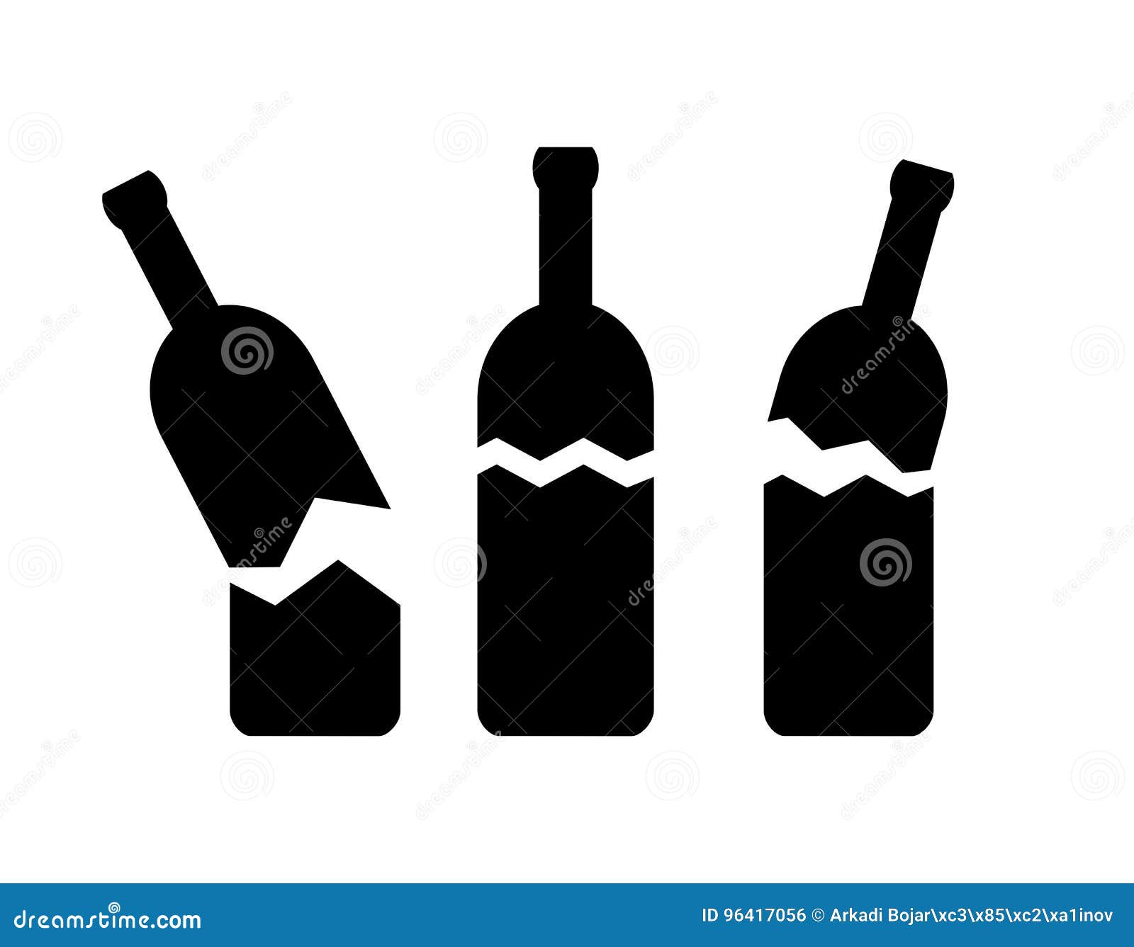 Broken bottle vector icon stock vector. Illustration of fragile - 96417056