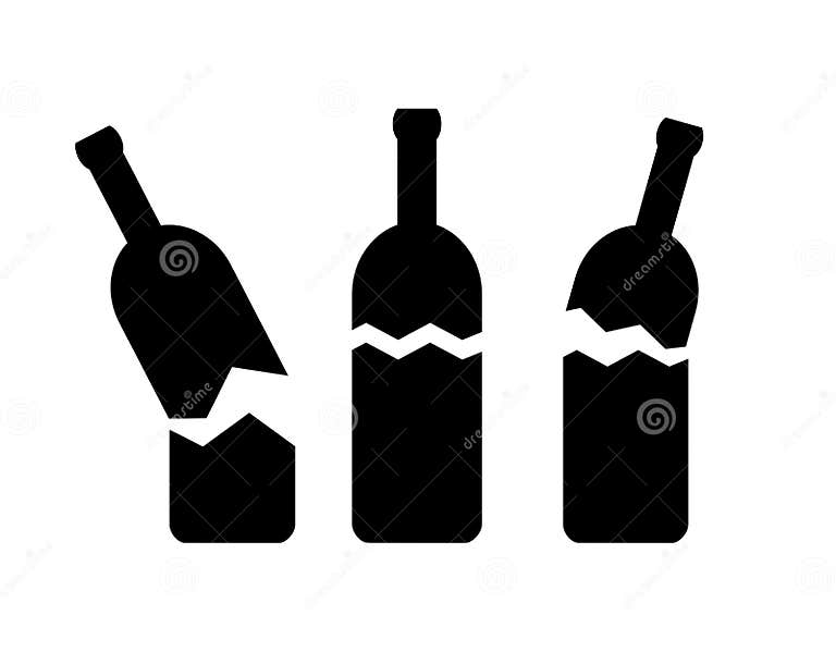 Broken bottle vector icon stock vector. Illustration of fragile - 96417056