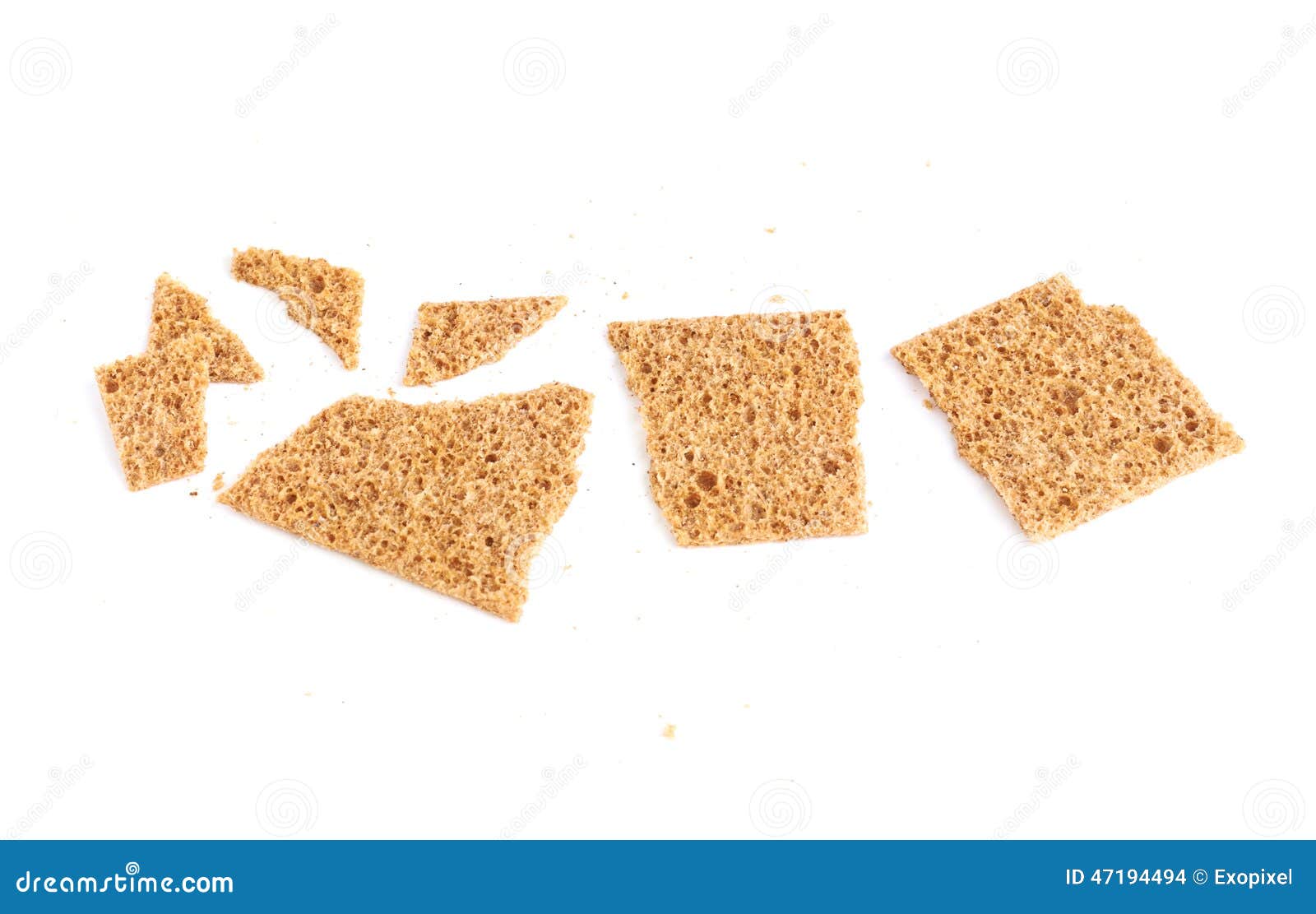 Broken Bread Cracker Snack Isolated Stock Photo - Image of biscuit ...