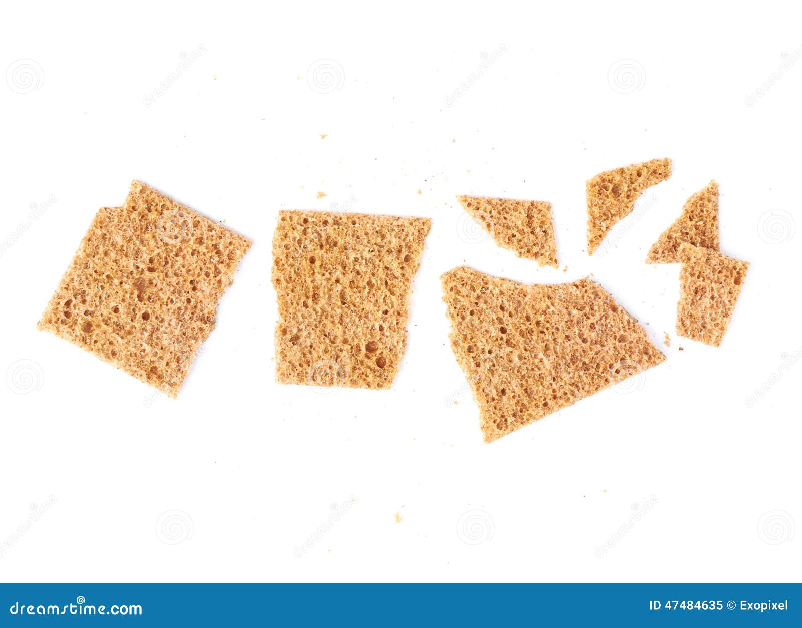 Broken Bread Cracker Snack Isolated Stock Image - Image of closeup ...
