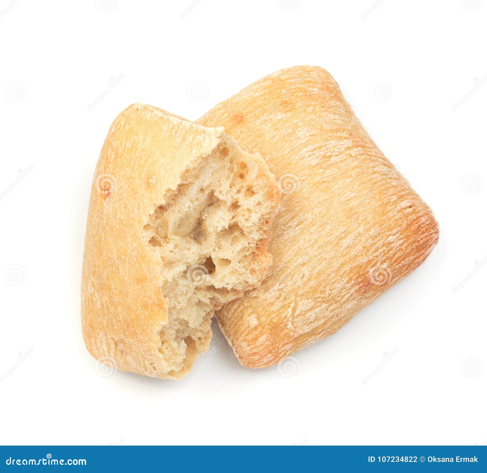 Broken bread isolated stock photo. Image of loaf, grain - 107234822
