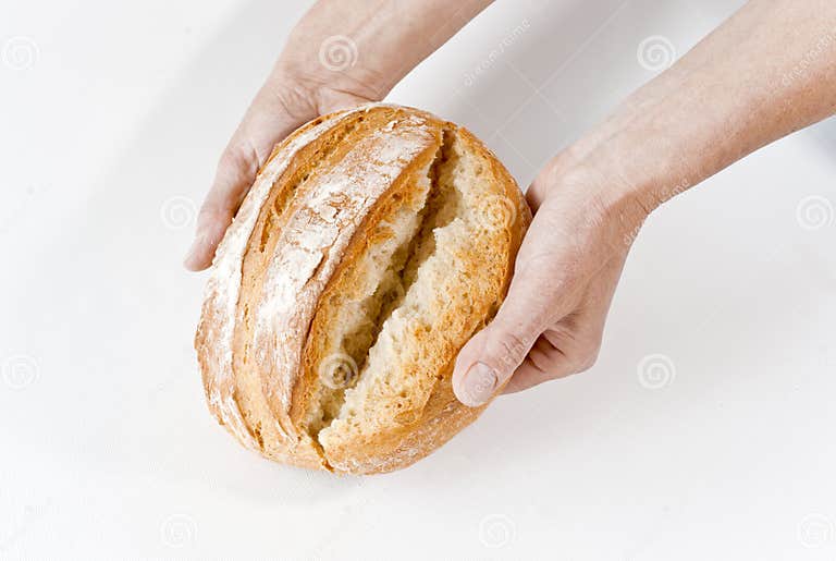 Broken bread loaf stock image. Image of culinary, lunch - 25460771