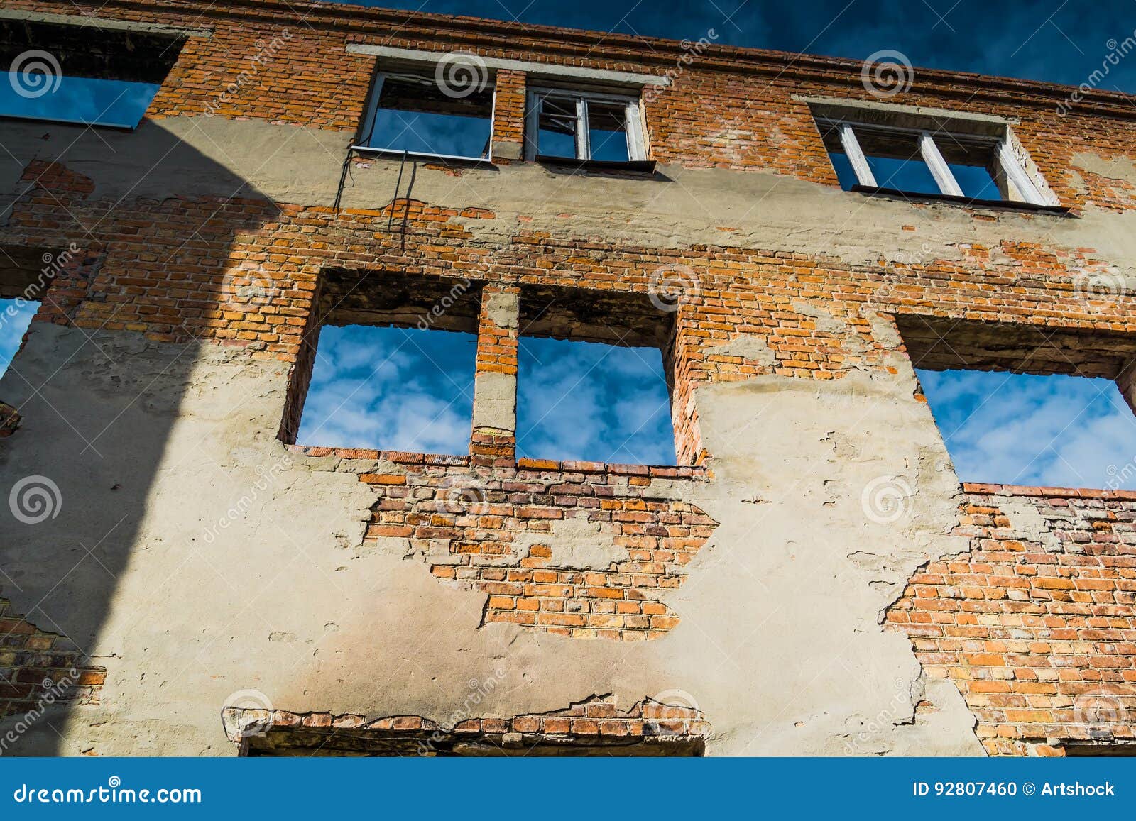 Broken Brick House stock photo. Image of construction - 92807460