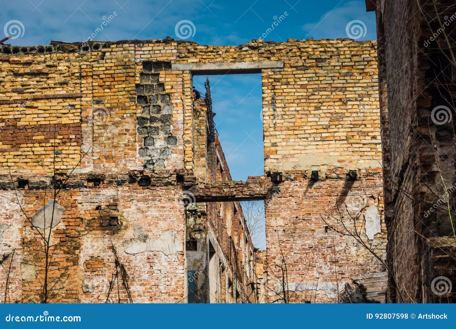 Broken Brick House stock photo. Image of brick, wall - 92807598