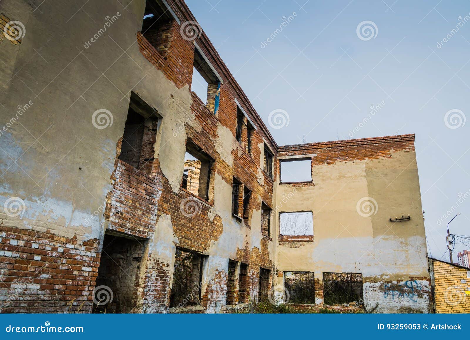 Broken Brick House stock image. Image of destroy, building - 93259053