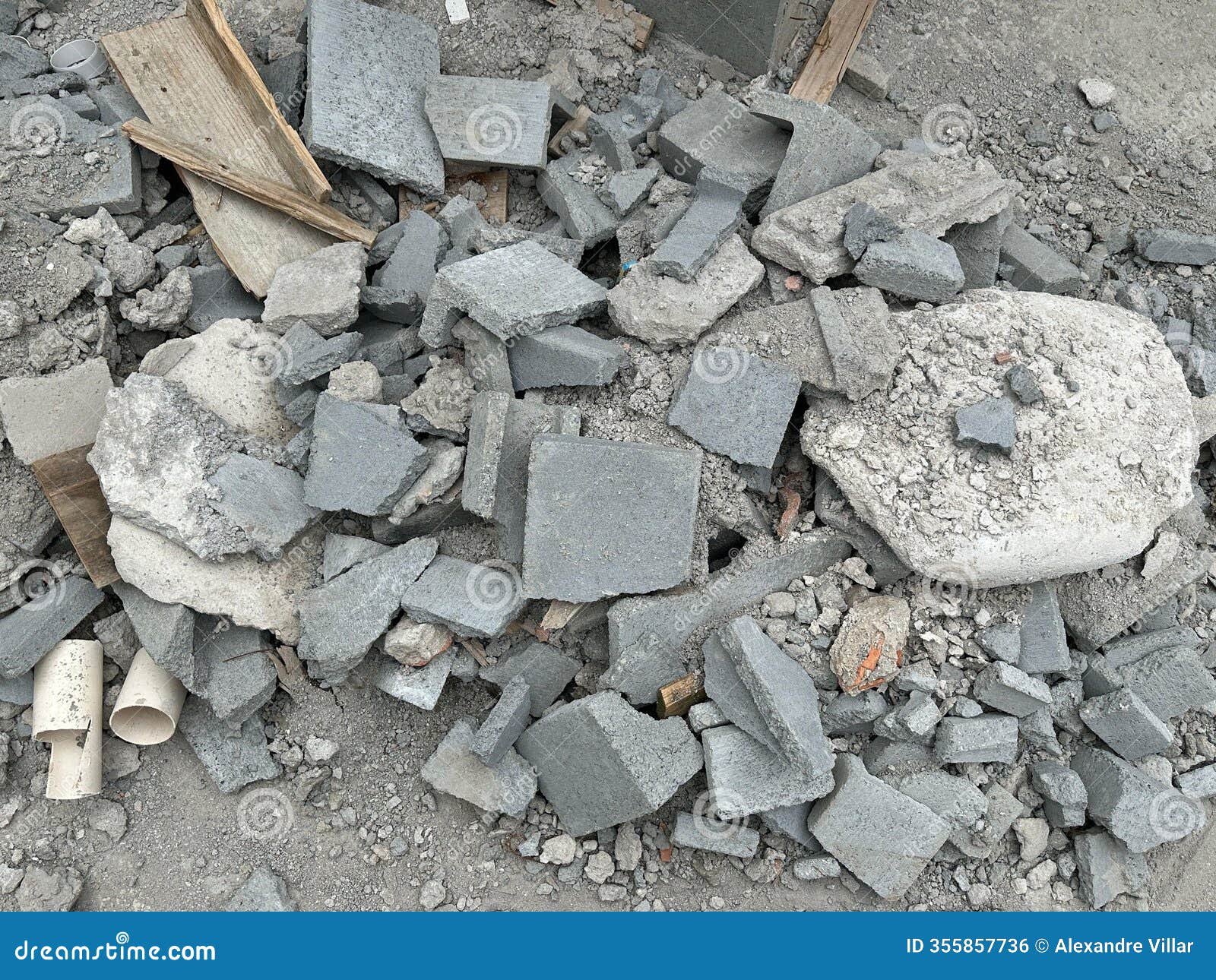 Broken brick rubble stock photo. Image of natural, rock - 355857736