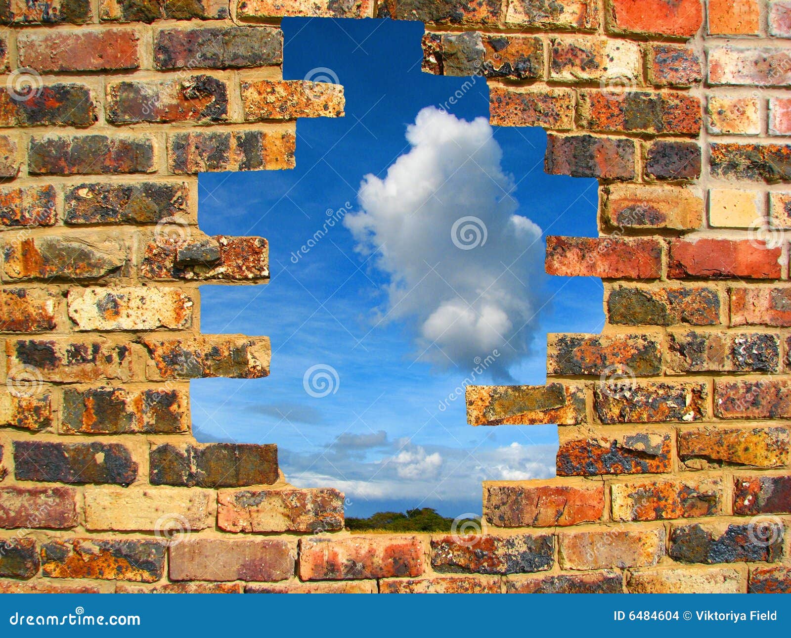 Broken Brick Wall Stock Images - Image: 6484604
