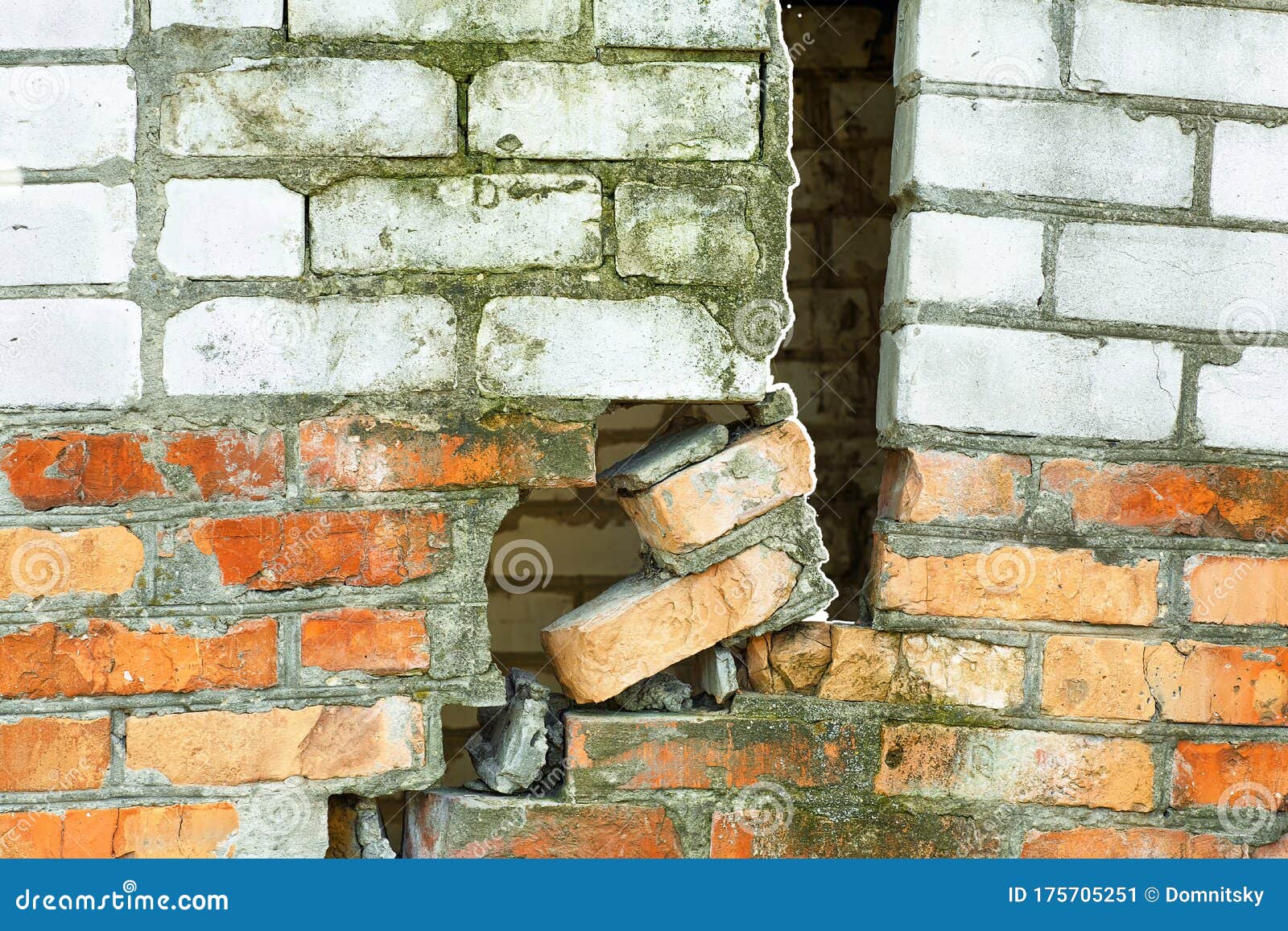 Broken brick wall stock image. Image of antique, broken - 175705251