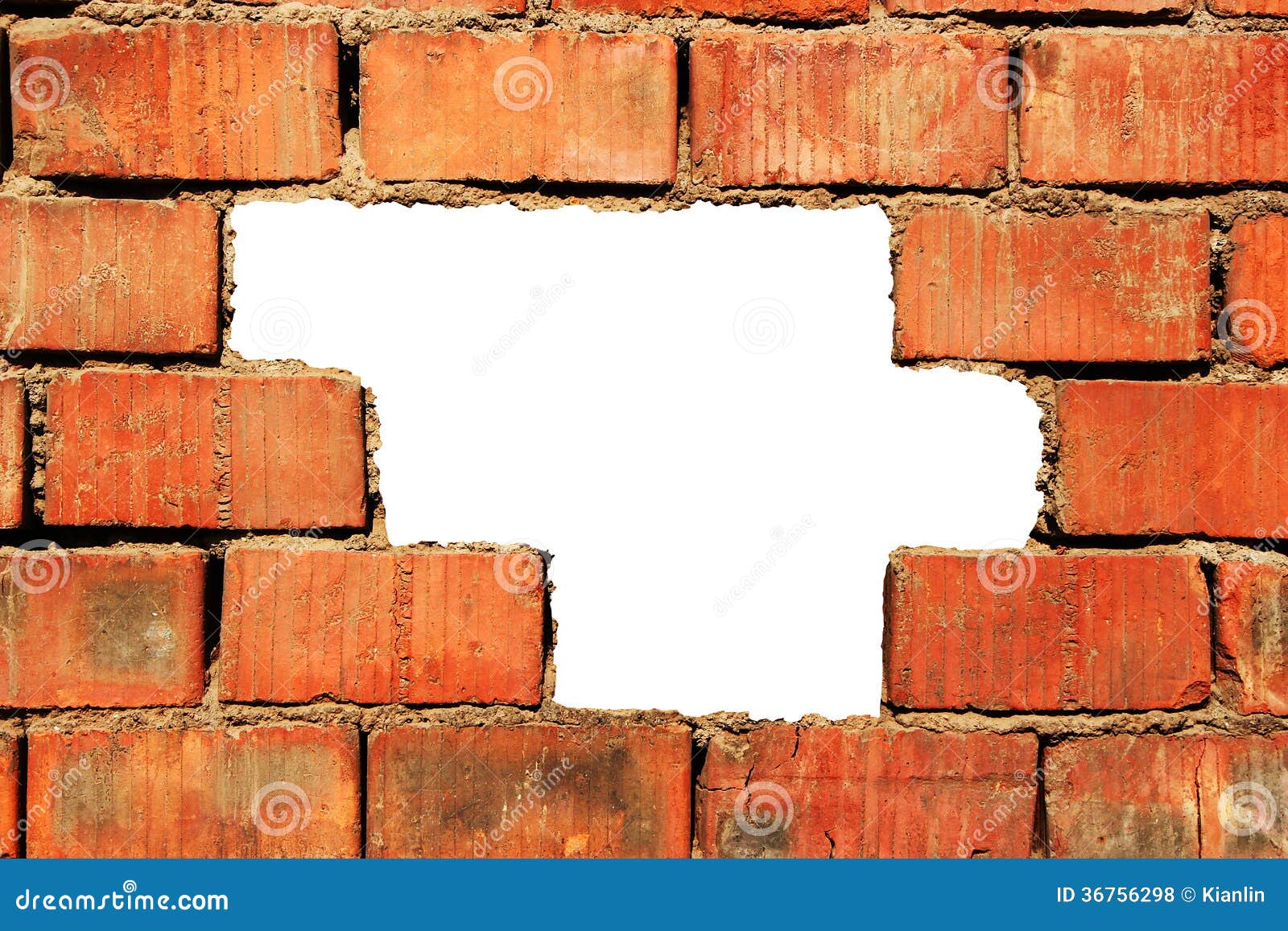 Broken Old Red Brick Wall - Texture Stock Photo | CartoonDealer.com ...