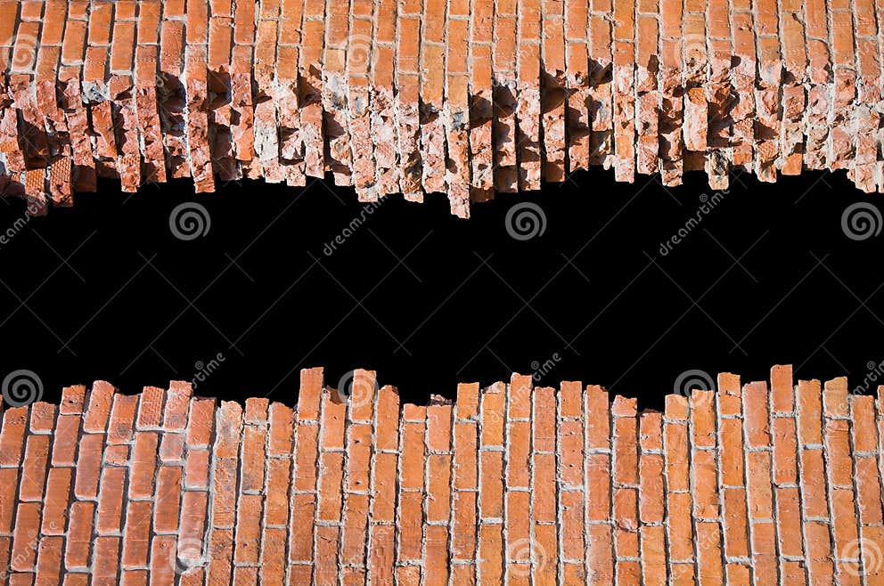 Broken Brick Wall Design Template or Pattern Stock Image - Image of ...