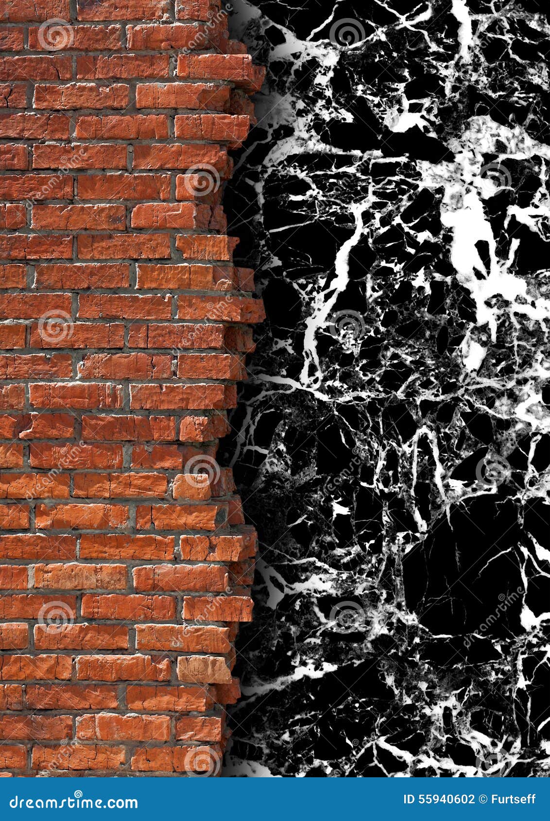 Broken brick wall stock photo. Image of detail, exterior - 55940602
