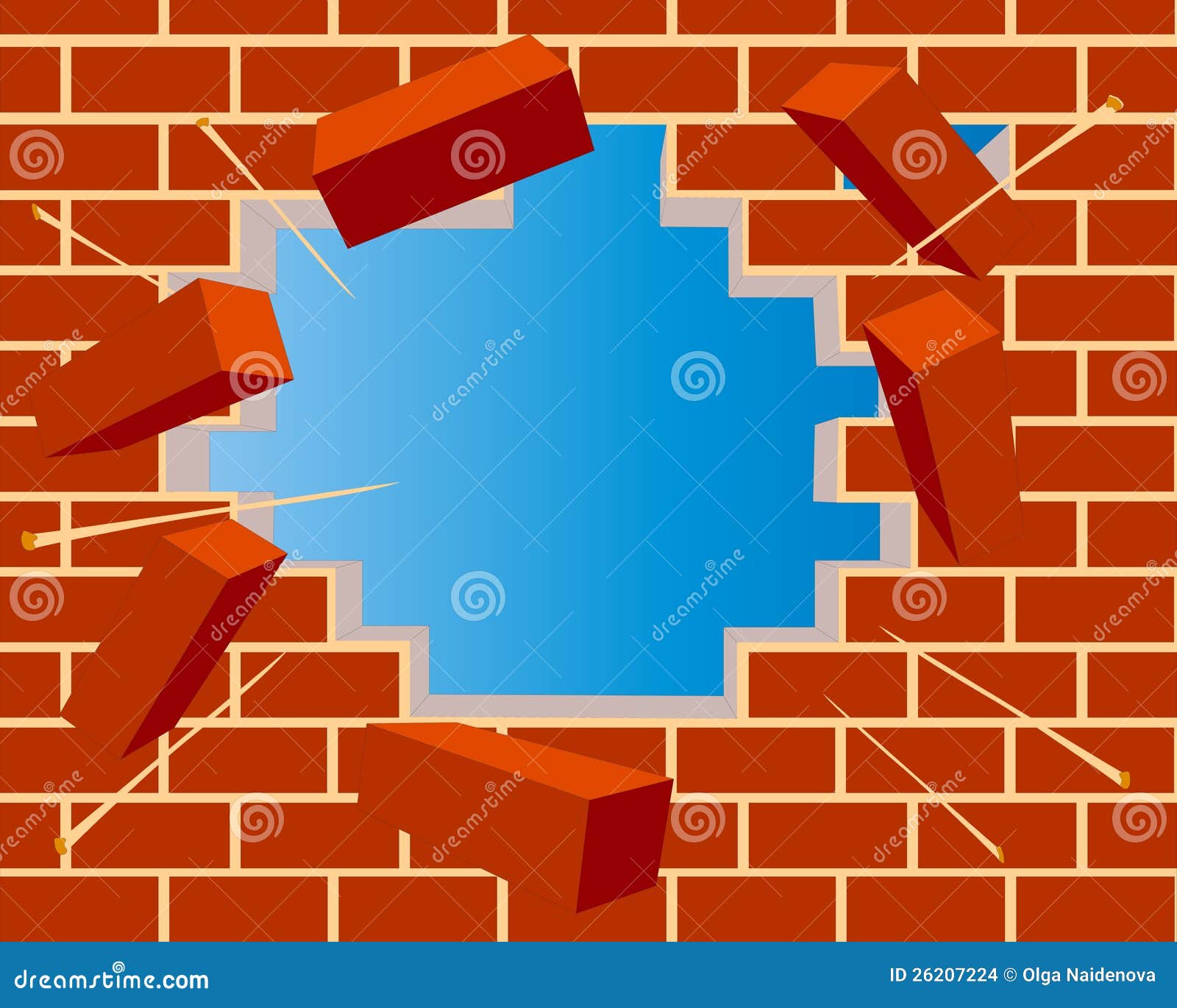 Cracked Brick Wall Clipart