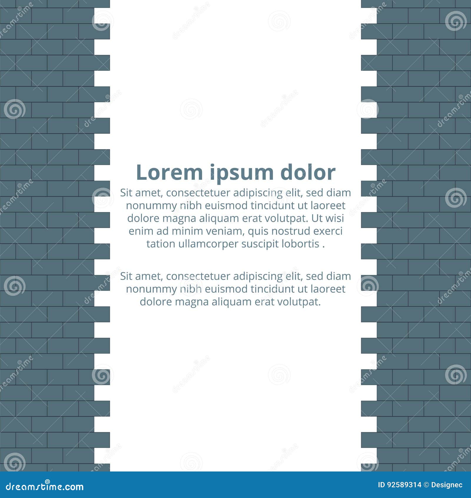 Broken Brick Wall with Place for Text. Vector Illustration Stock Vector ...