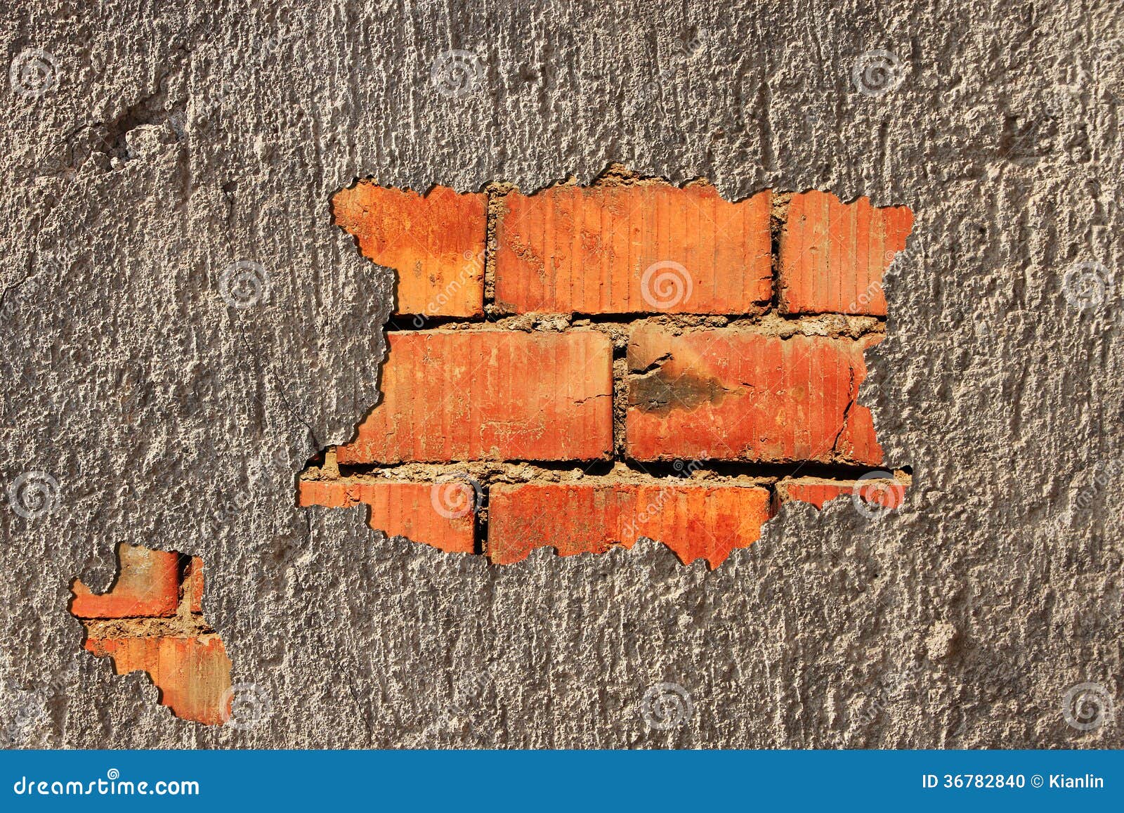 Broken brick wall stock photo. Image of bricks, cracked - 36782840